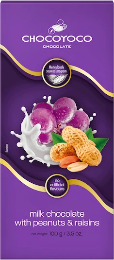 Chocoyoco 巧克優 花生葡萄乾夾心巧克力100G - 迦淂浰股份有限公司 DELICE Int'l Co. Ltd.